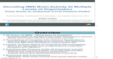 Decoding Fmri Brain Activity At Multiple Levels Of Helper Ipam Ucla