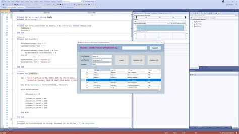 vb 2019 and sql server v2 perform smart crud operations with