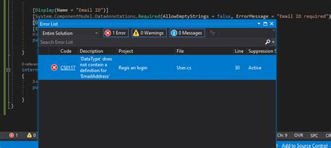 c error datatype does not contains emailaddress stack overflow