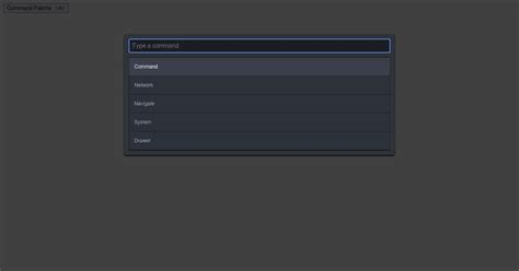 react command palette dynamic lists forked codesandbox