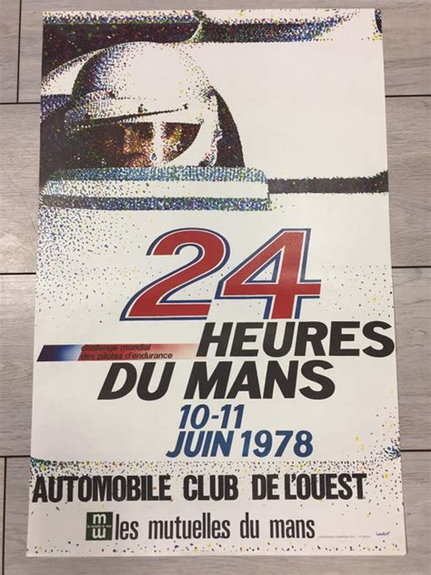 Affiche Originale Des 24 Heures Du Mans 1978 40x60 Cm Dessinée Par