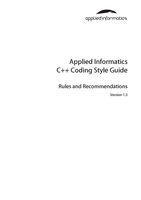 applied informatics c coding style guide rules and reccomendations