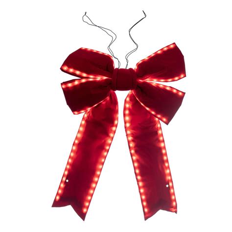 Vickerman 24 X 30 Red Velvet Outdoor Christmas Bow With Uv Treated M