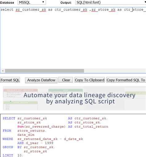 best sql query format tools online