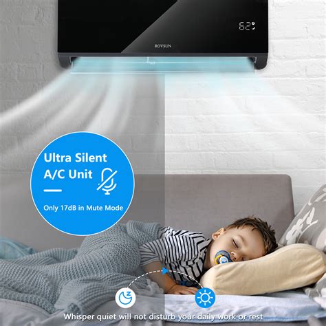 Rovsun 9 000 Btu Wifi Mini Split Ac Heating System 19seer 115v Black