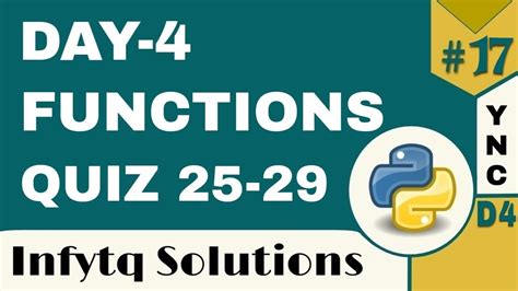 infytq programming fundamentals using python day 4 functions quizzes