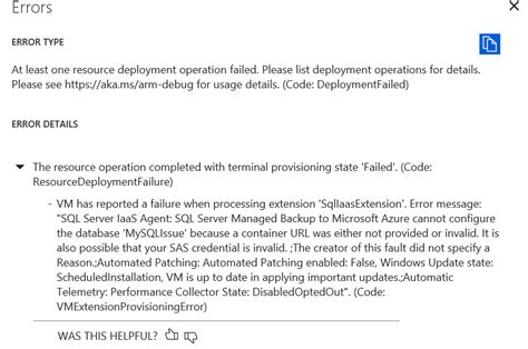 sql server error 45207 sql server managed backup to