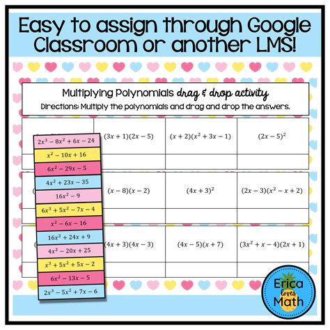 Multiplying Polynomials Digital Activity Drag And Drop Made By Teachers