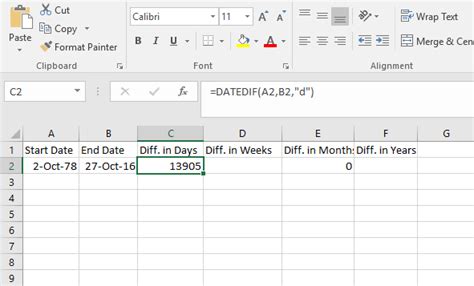 calculate number of days between two dates in excel theapptimes