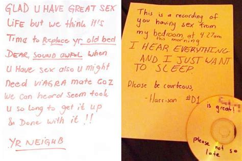 these hilarious notes ask neighbours to stop having such loud sex… and