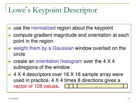 ppt the sift scale invariant feature transform detector and