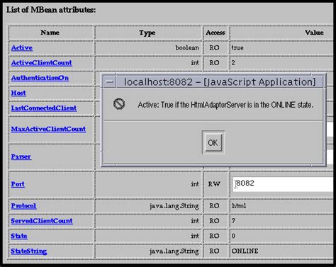 screen shot showing the attributes of the html adaptor and a