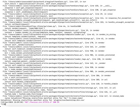valueerror missing staticfiles manifest entry for plugins css