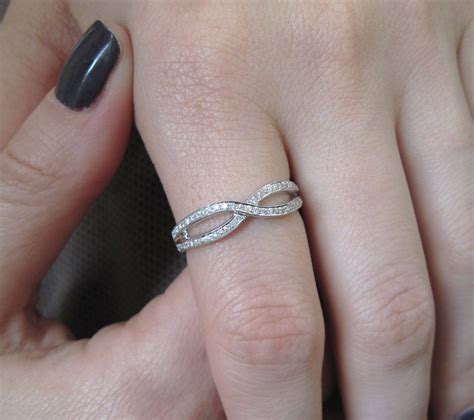 Diamond Infinity Ring Infinity Knot Diamond Ring White Gold Etsy