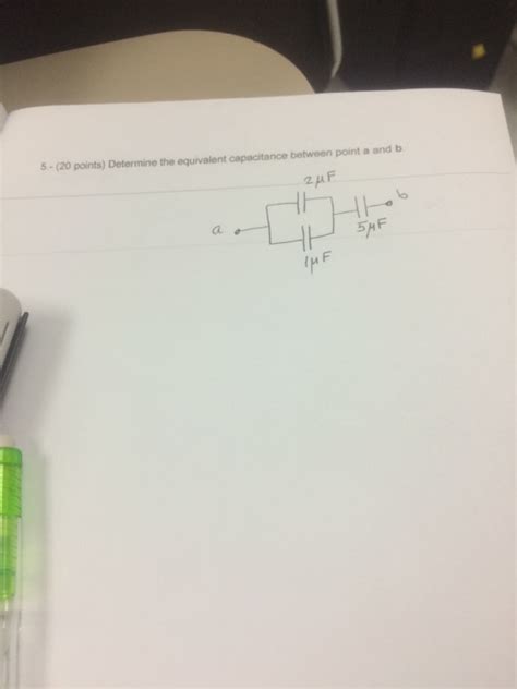 Solved 5 Determine The Equivalent Capacitance Between