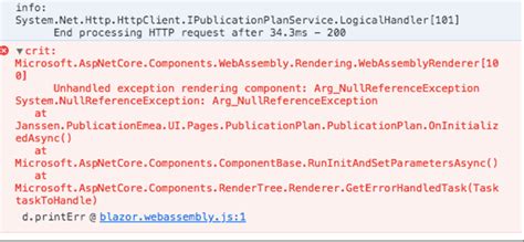 blazor and arg nullreferenceexception stack overflow