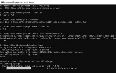 django environment setup with first app