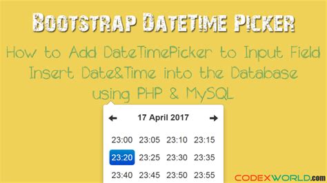 bootstrap datetimepicker insert date and time into the database using
