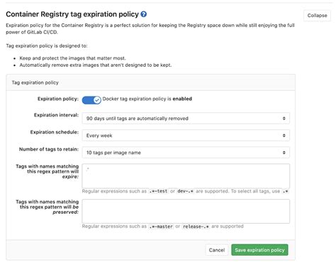 gitlab container registry any way to automate deletion of