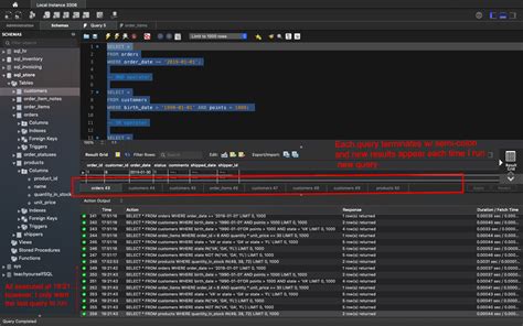 mysql multiple result tabs in workbench database