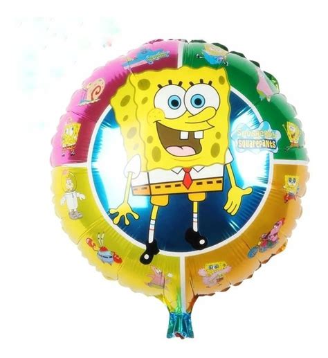 Pack X 10 Globos Metalizados De Bob Esponja De 18 Pulgadas Vuela Alto