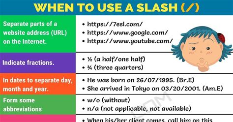 when to use a slash backslash vs forward slash 7esl english