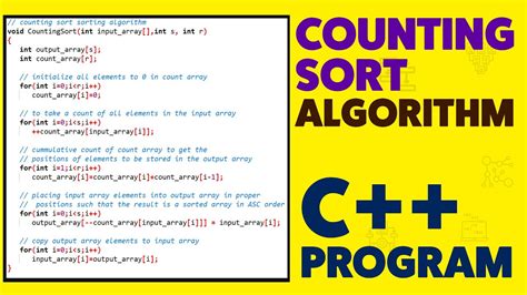 counting sort sorting algorithm c program part 2 sorting