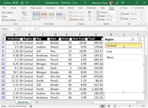 how to use slicers in excel to filter data