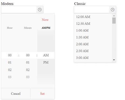asp mvc timepicker component telerik ui timepicker documentation