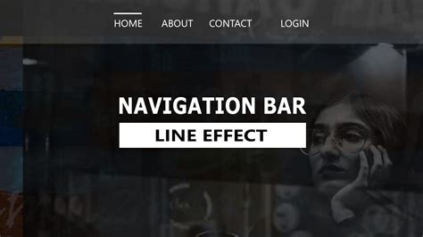 navigation bar with hover line effect html and css youtube