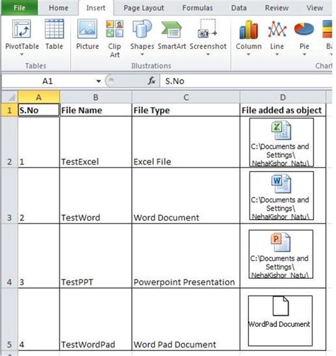 how to embed a file as an object in a microsoft excel