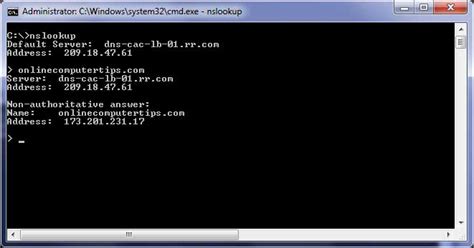 using the nslookup command online computer tips