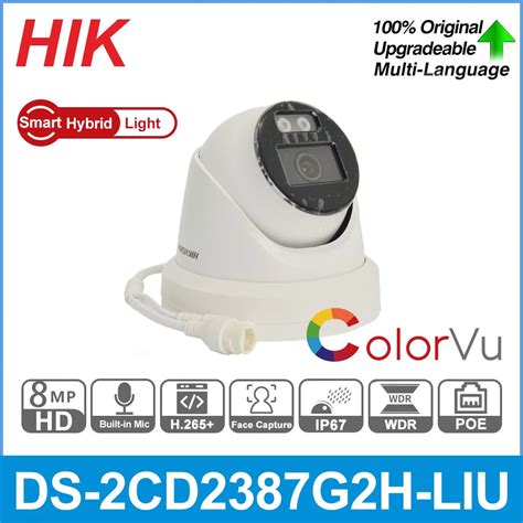 Hikvision Ip Camera Ds 2cd2387g2h Liu 8mp 4k Colorvu Hybrid Light Built