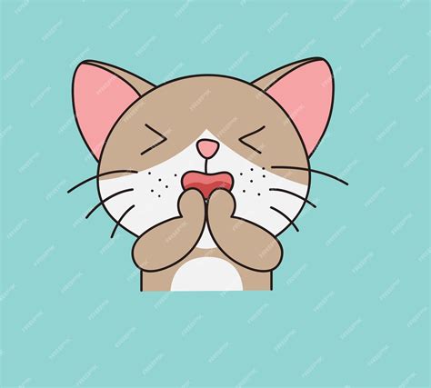 Adhesivo De Gato Dibujado A Mano Vector Premium