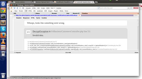 php laravel jquery ajax 404 error and migration url