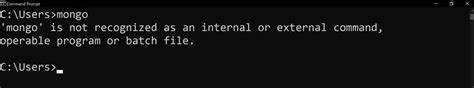 resolved mongo is not recognized as an internal or external command