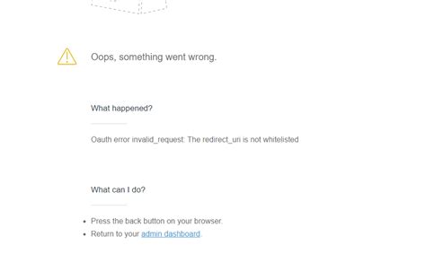 error oauth error invalid request ¡redirect uri no está en blanco de