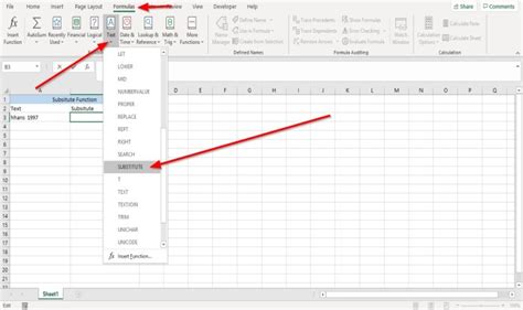 how to use substitute and replace functions in excel