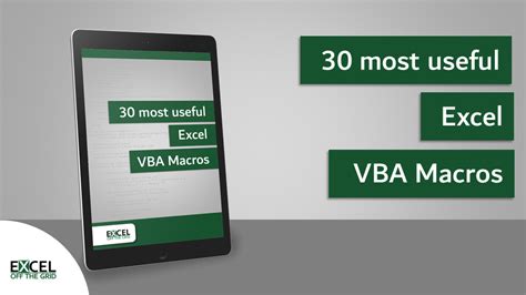 30 useful vba macros ready to use excel off the grid