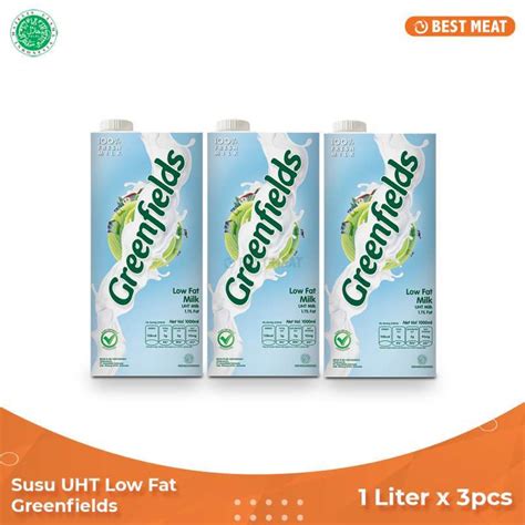 Jual Susu Greenfields Uht Low Fat Rendah Lemak 1000 Ml X 3 Pcs Di