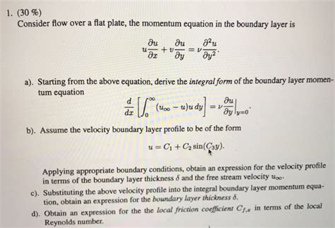 Solved I 30 Consider Flow Over A Flat Plate The