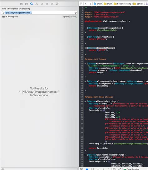xcode search not working properly stack overflow