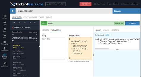 working with the service developing backendless server