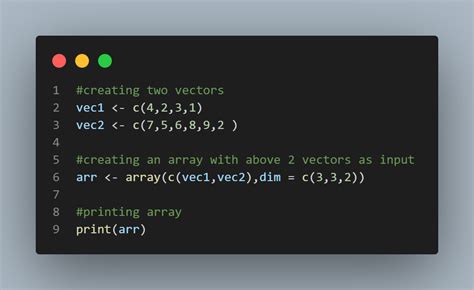 how to create an array in r
