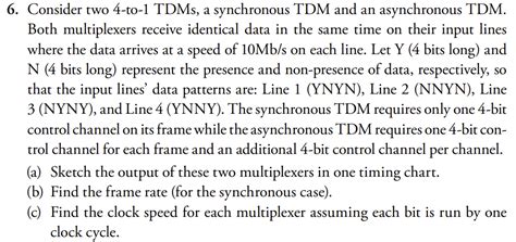 [solved] 6 consider two 4 to 1 tdms a synchronous tdm and an