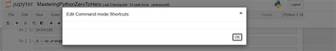 python i am unable to edit my shortcuts on jupyter