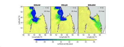 Maps Of Monthly Averaged Sea Surface Salinity Psu And Surface