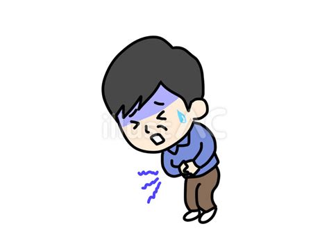 腹痛に苦しむ年配の男性イラスト No 24128194｜無料イラスト・フリー素材なら「イラストac」