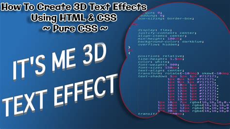 how to create 3d text effect using text shadow property in css ~ pure