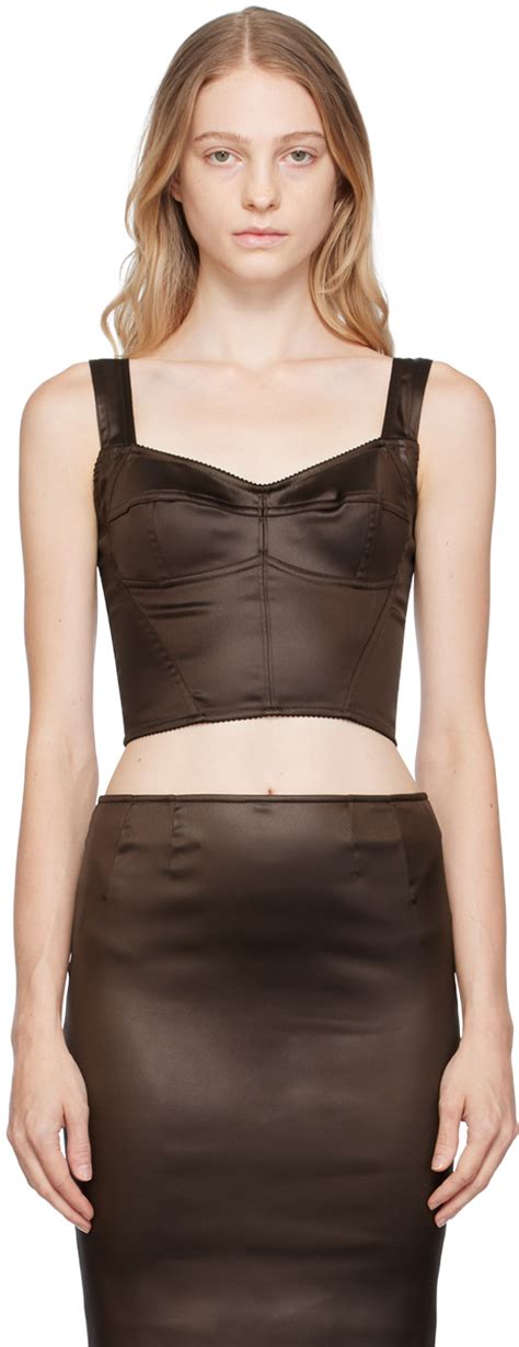 Dolceandgabbana Brown Bustier Bra Ssense Canada